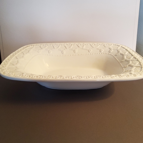 Source Unknown | Dining | Vintage White Italian Ceramic Serving Bowl ...
